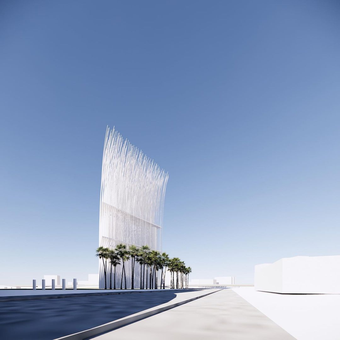 Una torre iluminada que se mueve con el viento: nuevo símbolo de ...