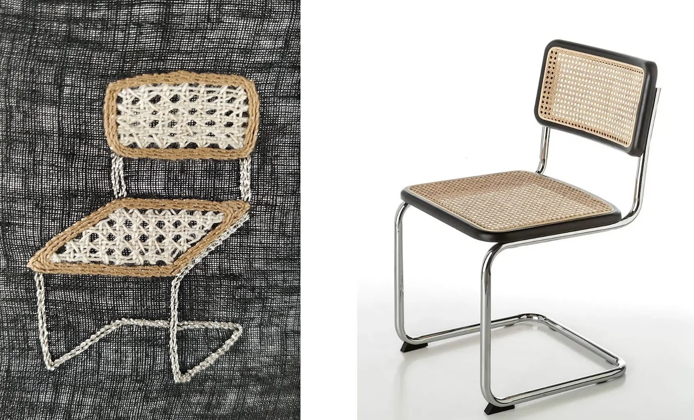 La artista Adriana Torres borda la silla Cesca: un original homenaje a ...