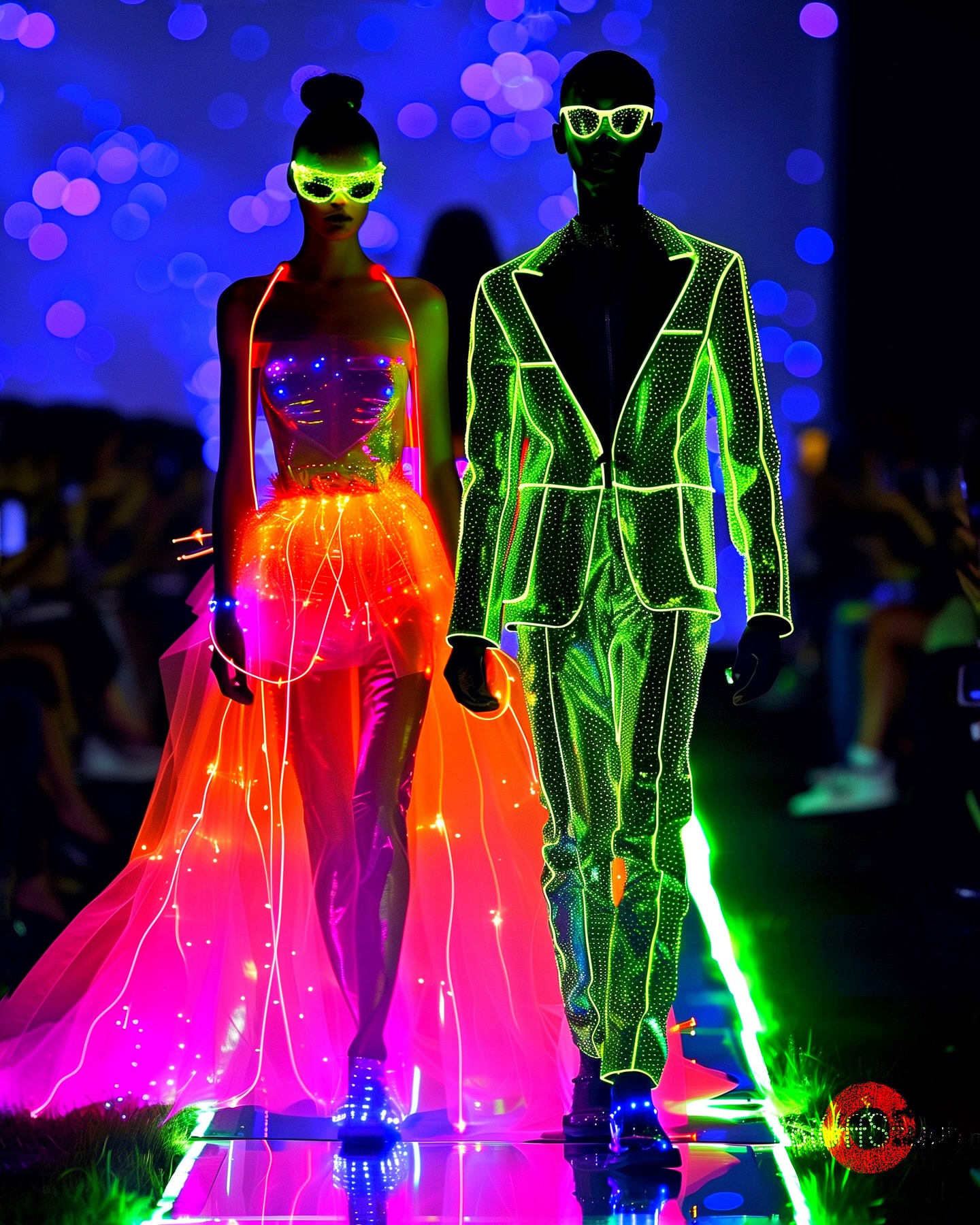El fascinante desfile de moda con luces LED de una diseñadora y ...
